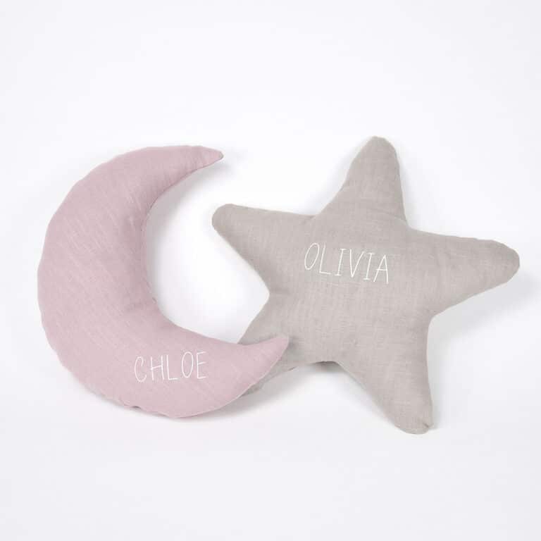 Cojín estrella personalizado lino liso - Hi Baby